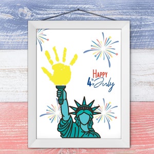Fourth of July Handprint Art, Printable Summer Keepsake, Statue of ...