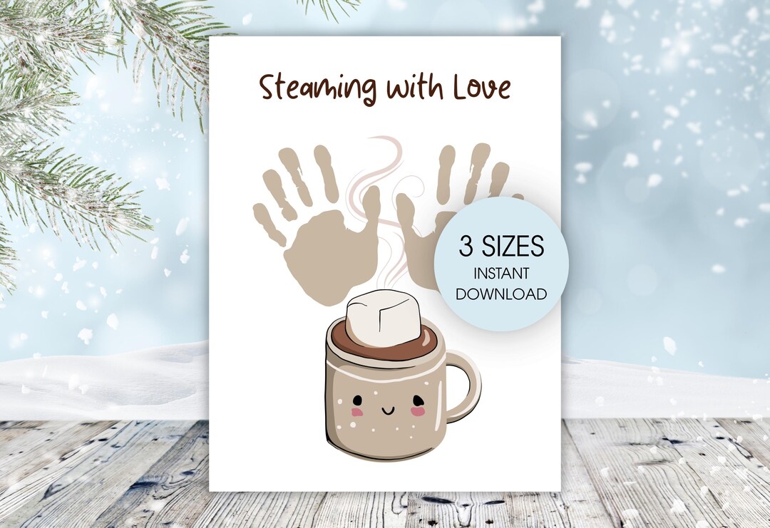 Winter Handprint Art, Cocoa Handprint Printable, Kids Handprint ...