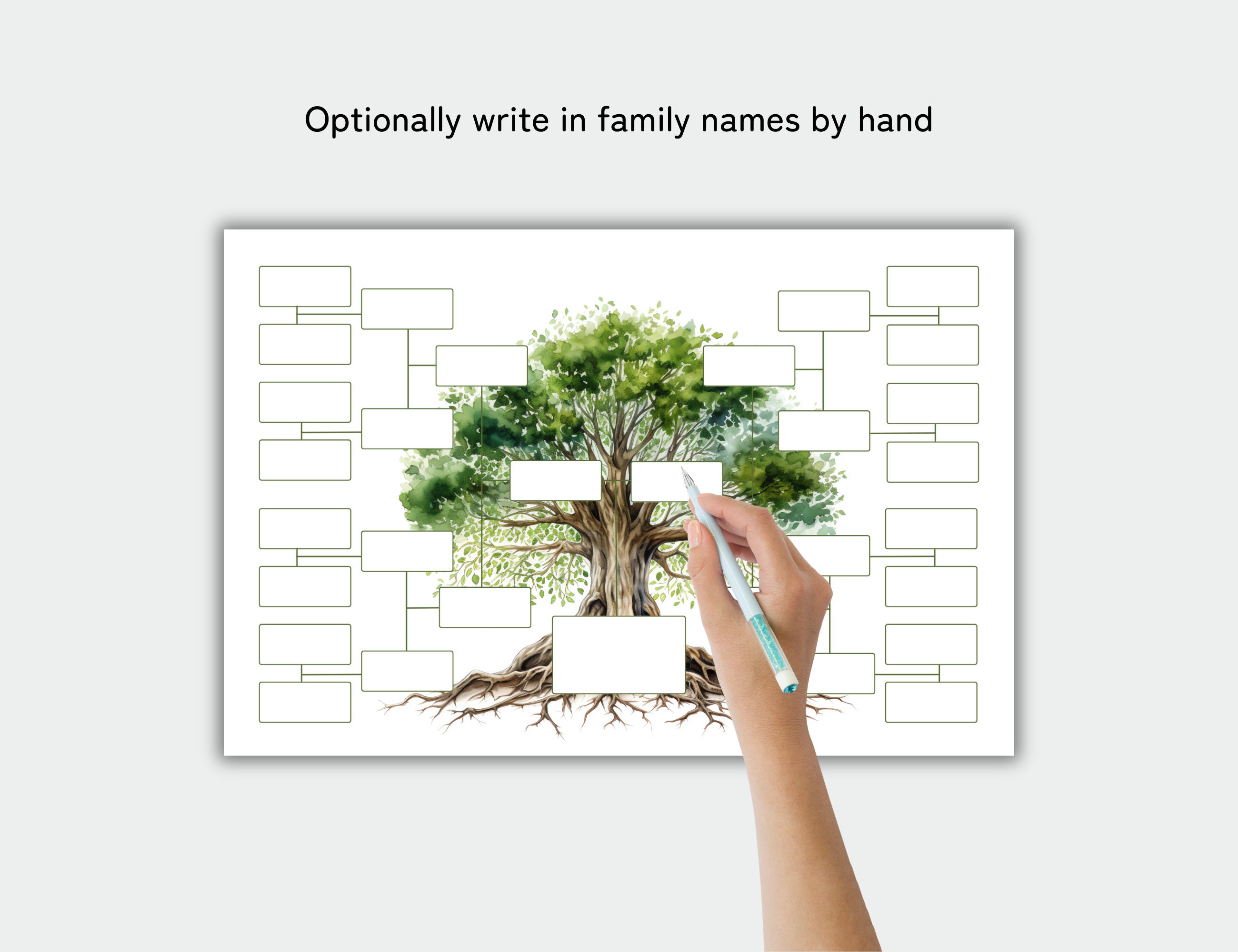 Family Tree Template 5 Generation, Family Tree Chart, 16x24" Poster ...
