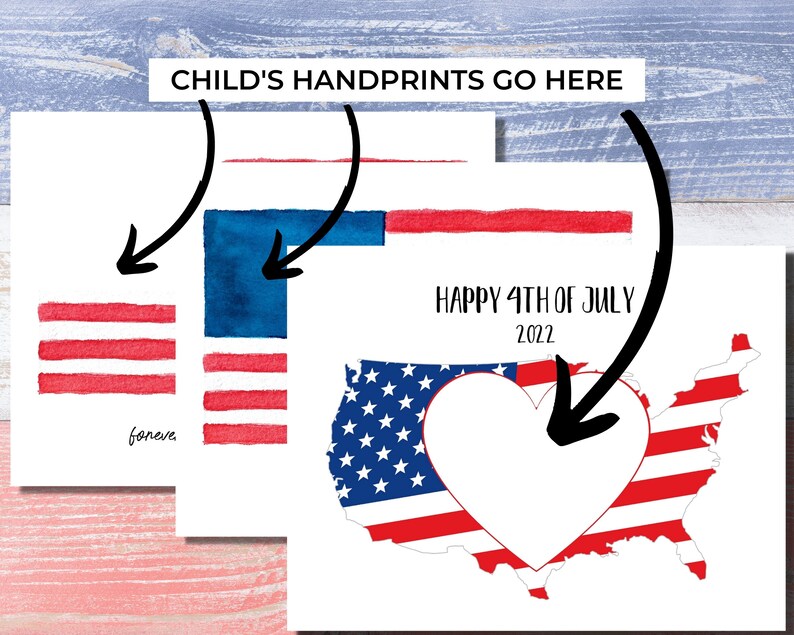 Fourth of July Handprint Art Bundle Printable Summer | Etsy