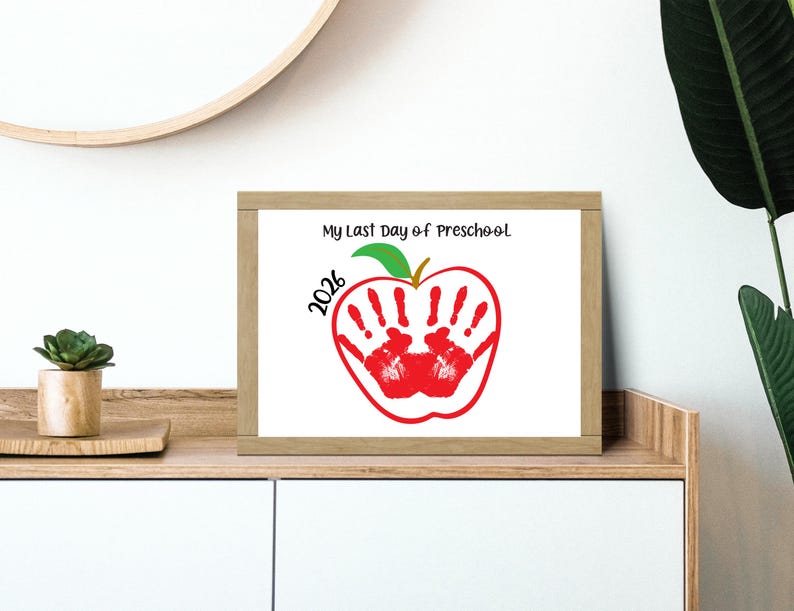 Last Day of Preschool Handprint Art, Keepsake Gift, Last Day of School ...