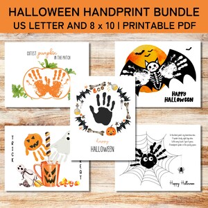 Halloween Handprint Art Bundle, Fall Handprint, Halloween Pumpkin Craft ...