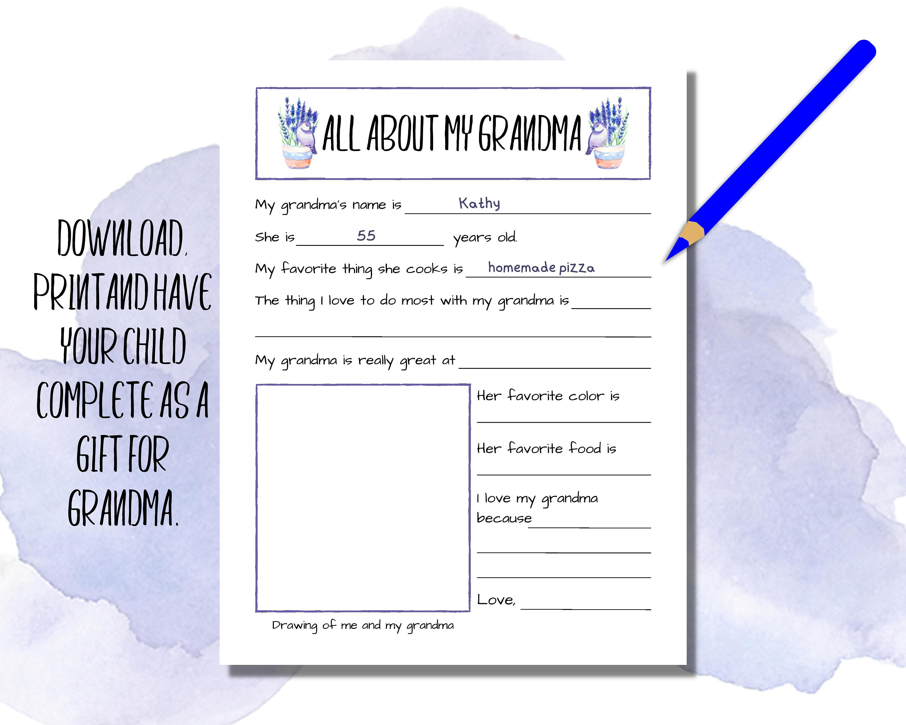 All About My Grandma Printable Questionnaire, Mother's Day Classroom ...
