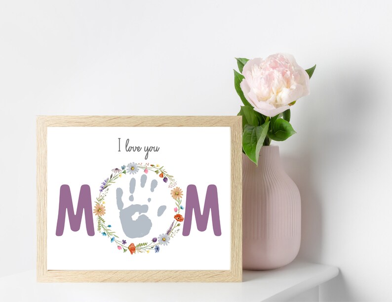 Mother's Day Handprint Art, Printable Handprint Craft, Gift for Mom ...