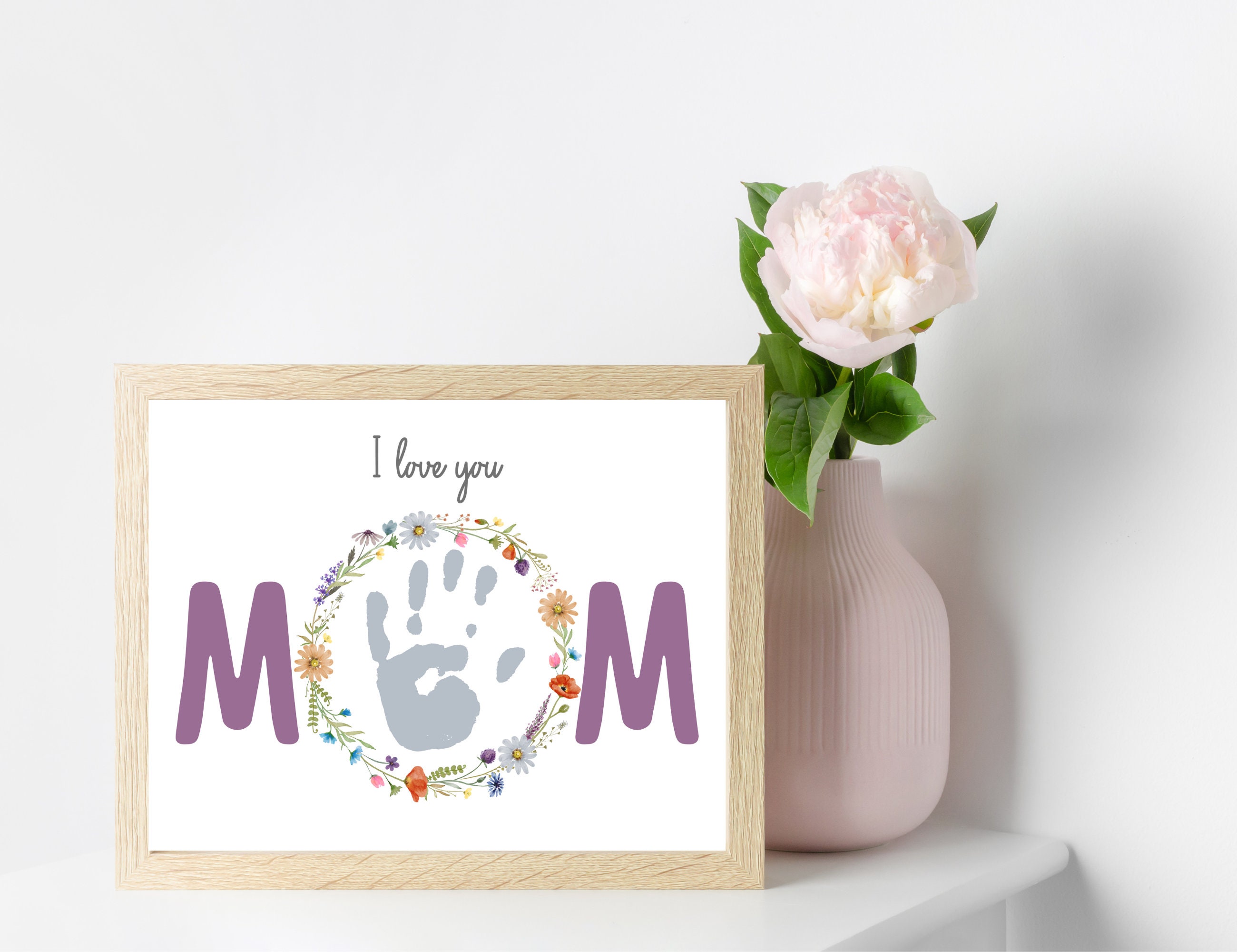 Mother's Day Handprint Art, Printable Handprint Craft, Gift for Mom ...