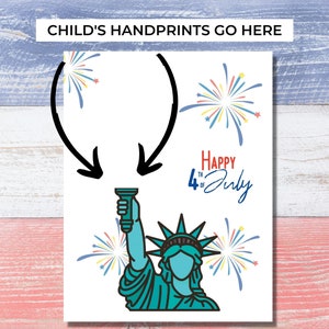 Fourth of July Handprint Art, Printable Summer Keepsake, Statue of ...
