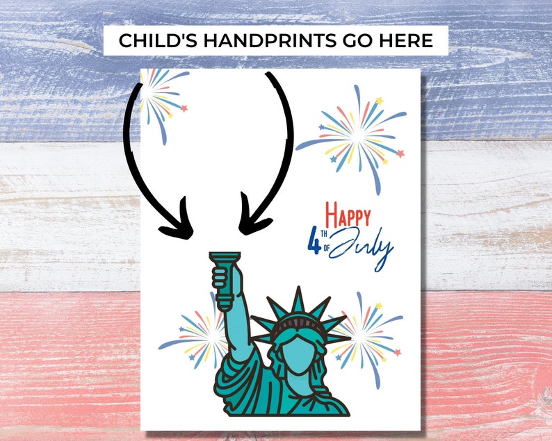 Fourth of July Handprint Art, Printable Summer Keepsake, Statue of ...
