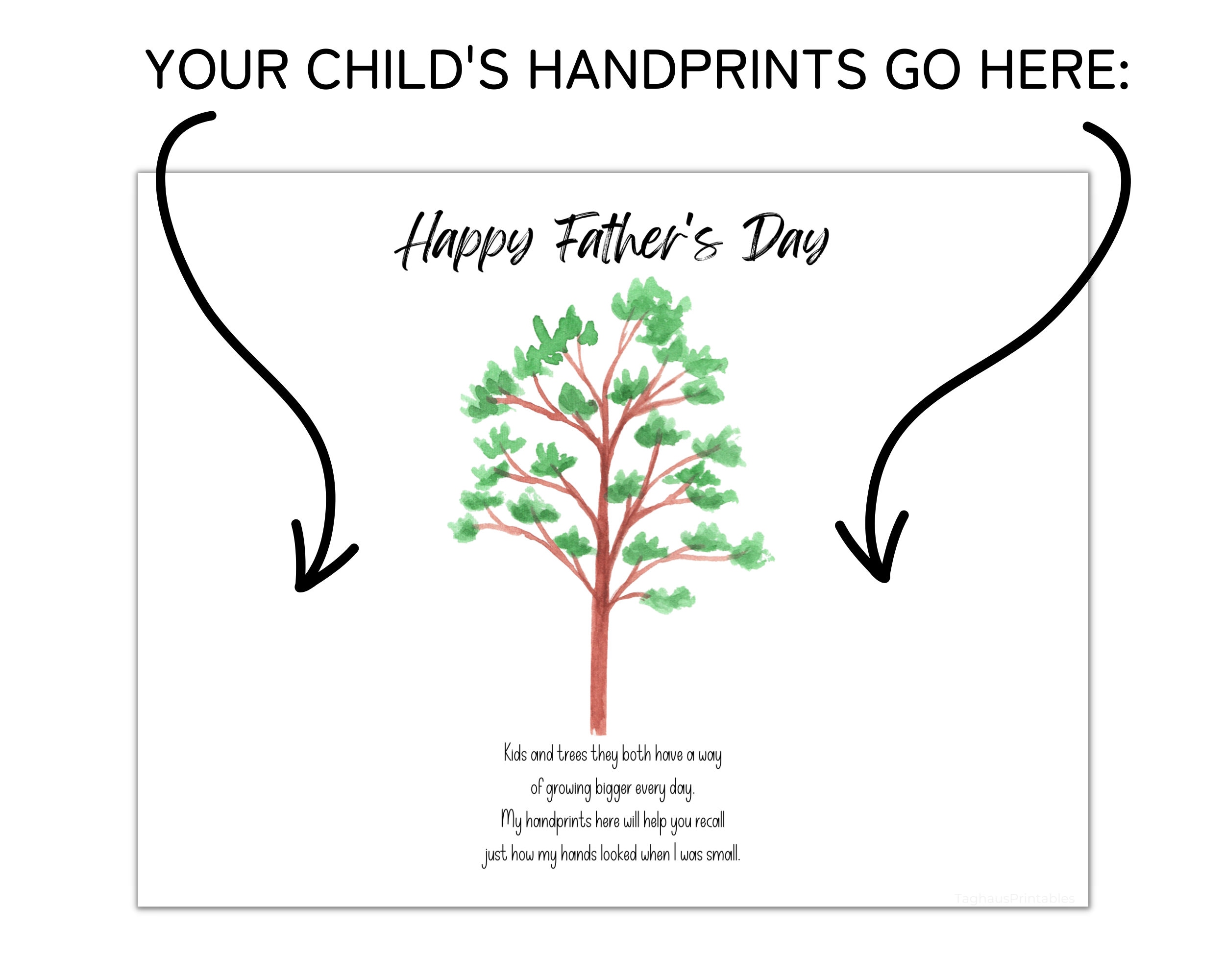 Father's Day Handprint Art, Printable Handprint Craft, Handprint ...