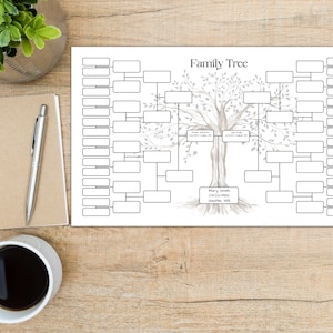 Family Tree Template 6 Generation, Family Tree Chart, Printable for ...