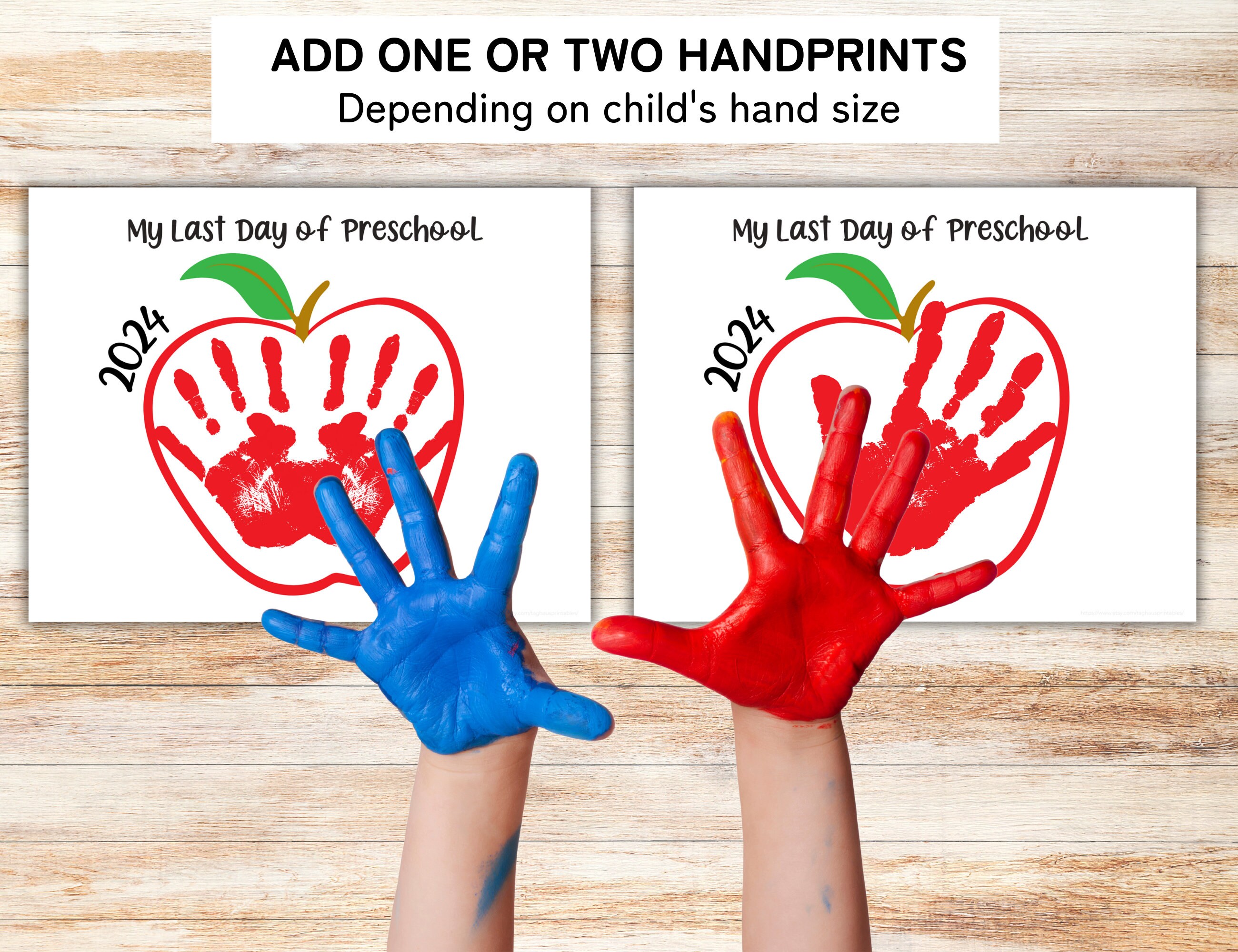 Last Day of Preschool Handprint Art, Last Day of School, Handprint ...