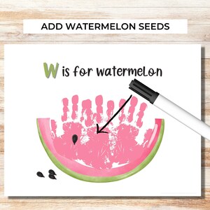 Summer Handprint Art, Watermelon Handprint Art, Printable Summer ...