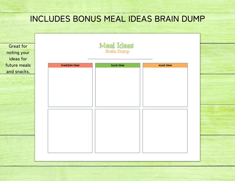 Editable Weekly Daycare Menu and Meal Planner for Preschool, Home ...