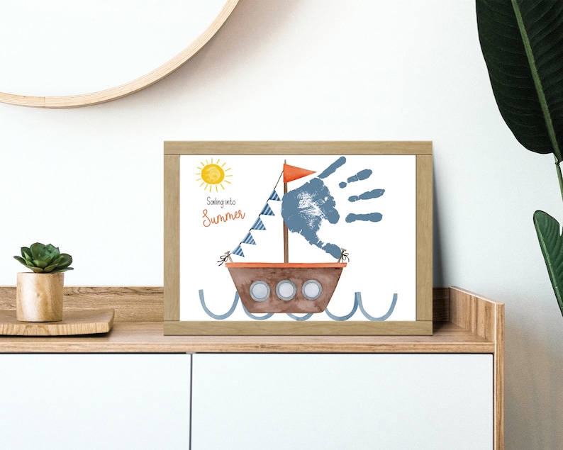 Summer Handprint Art, Handprint Craft, Printable Summer Keepsake, Kids ...