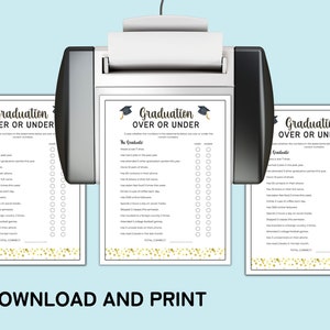 Graduation Over or Under Game, Graduation 2024, Graduation Printable ...