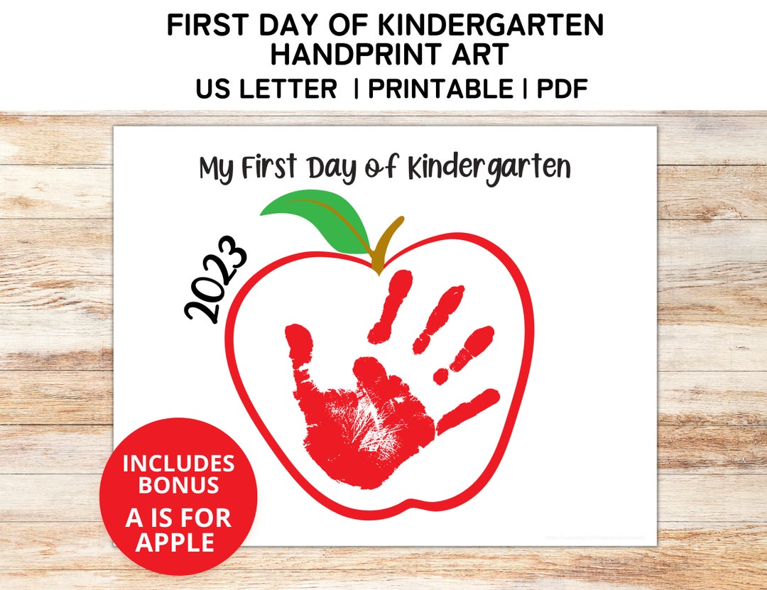First Day of Kindergarten Handprint Art, First Day of School, Handprint ...