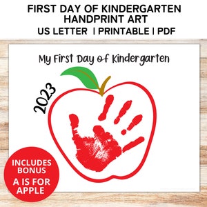 First Day of Kindergarten Handprint Art, First Day of School, Handprint ...