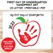 First Day of Kindergarten Handprint Art, First Day of School, Handprint ...