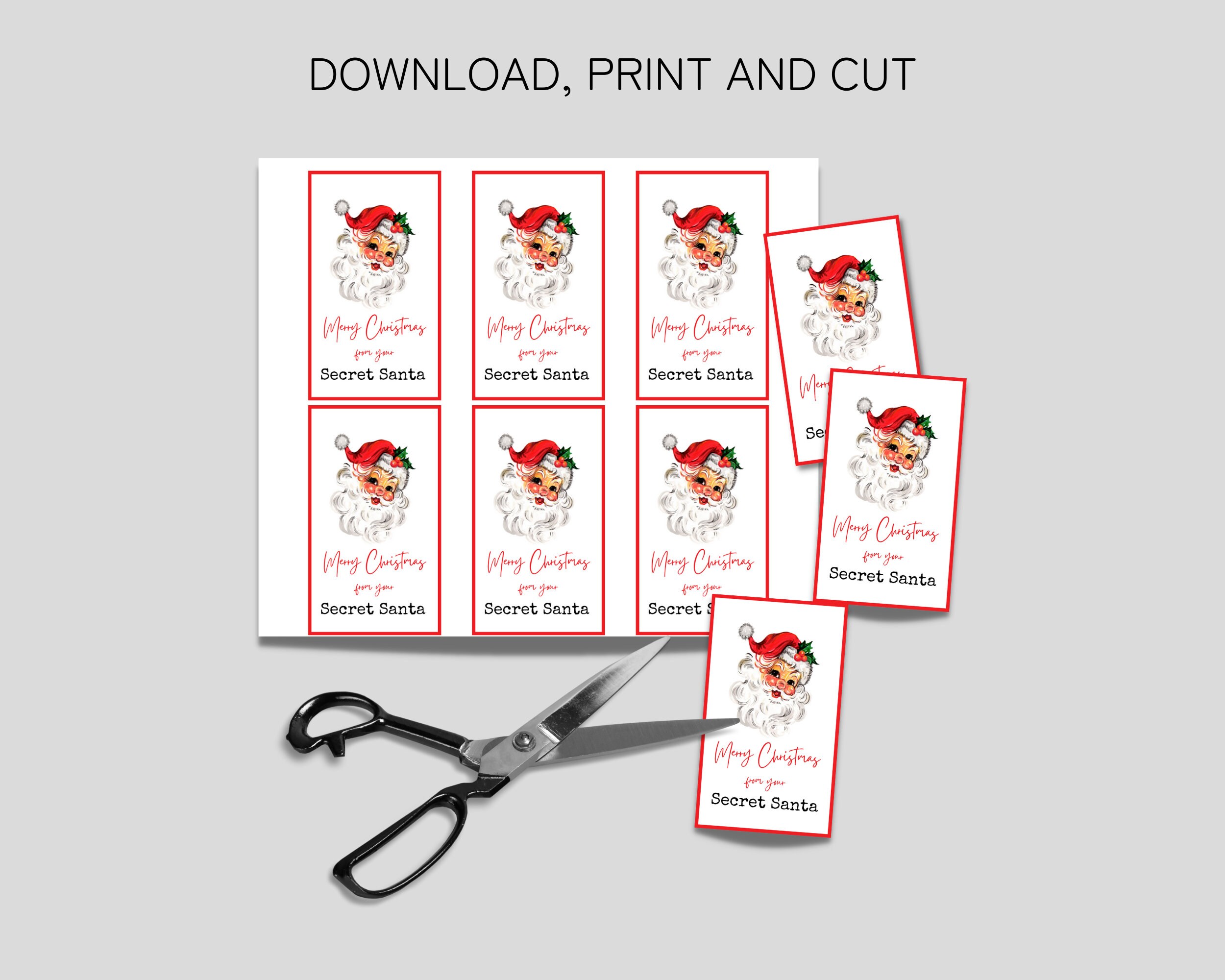 Secret Santa Gift Tags, Printable Secret Santa Gift Exchange, From ...
