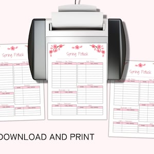 Spring Potluck Sign up Sheet Printable, Food Sign up Sheet, Spring ...