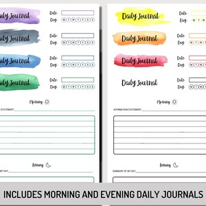 Daily Planner and AM/PM Journal, Printable, Daily to Do List, Daily ...