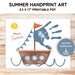 Summer Handprint Art, Handprint Craft, Printable Summer Keepsake, Kids ...