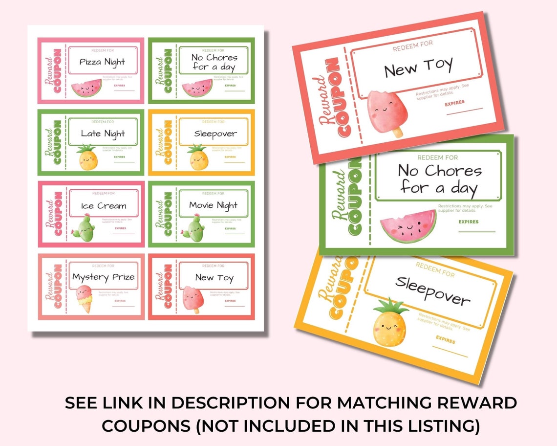 Summer Chore Chart for Kids Printable Responsibility Chart - Etsy