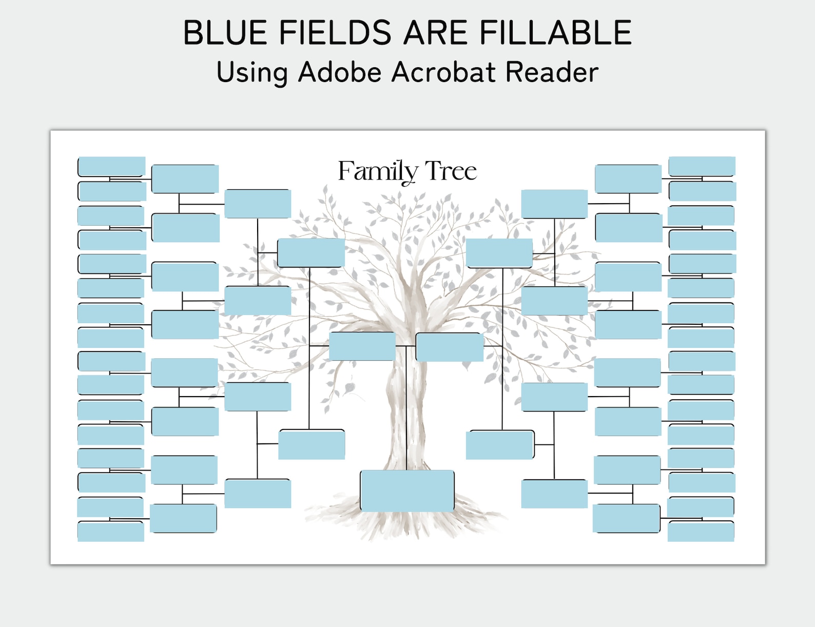 Family Tree Template 6 Generation, Family Tree Chart, Printable for ...