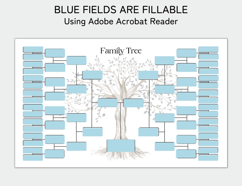 Family Tree Template 6 Generation, Family Tree Chart, Printable for ...