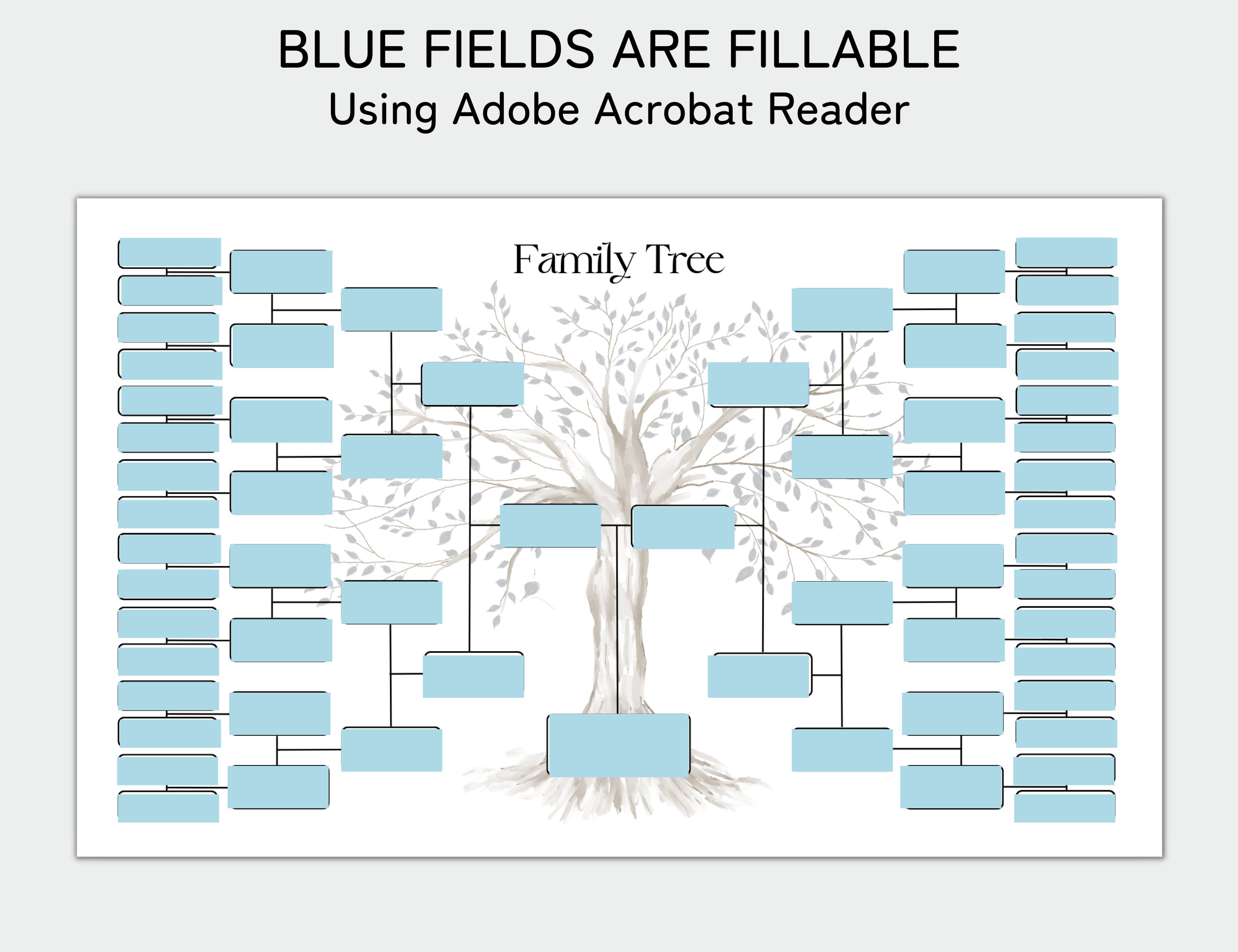 Family Tree Template 6 Generation Family Tree Chart - Etsy Australia