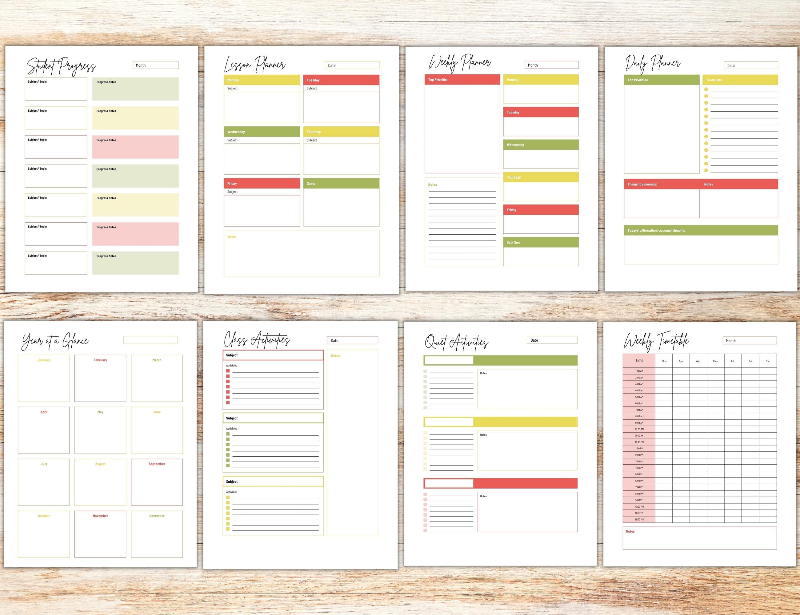 Printable Homeschool Planner, Undated Teacher Planner, Homeschool ...