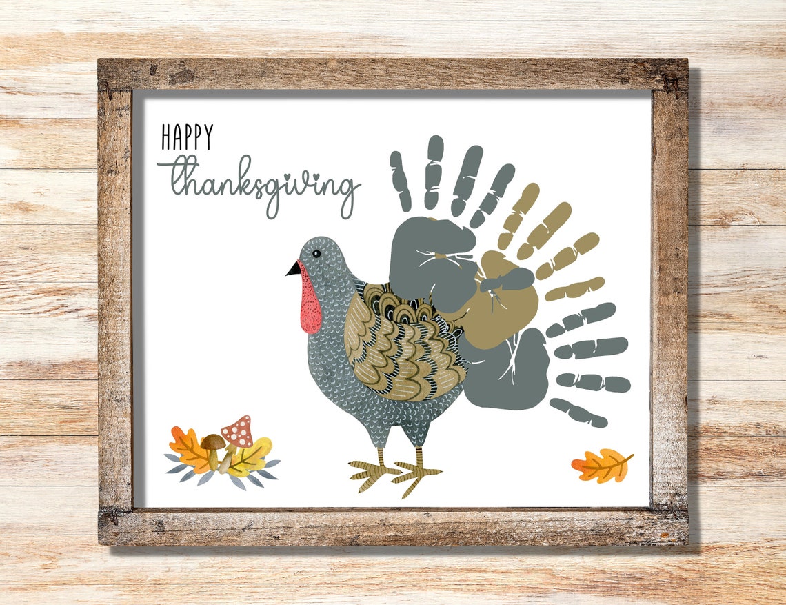 Thanksgiving Handprint Art, Fall Handprint, Turkey Handprint Craft ...