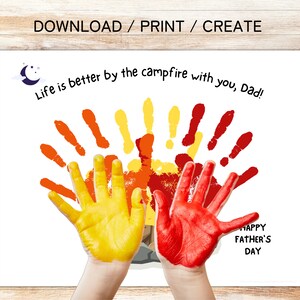 Father's Day Handprint Art, Printable Handprint Craft, Handprint ...