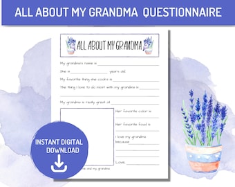 All About Grandma Questionnaire - Etsy