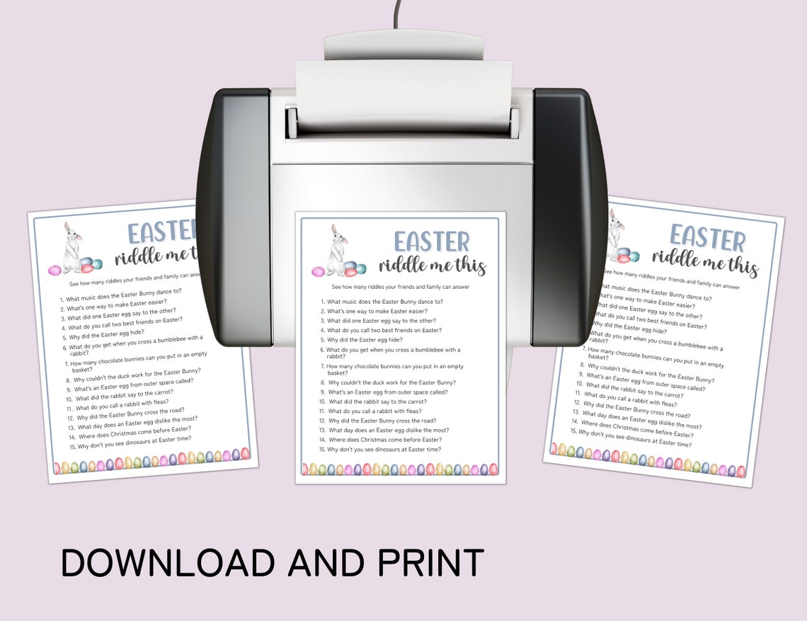 Easter Riddles Game, Printable Easter Party Game for Kids, Riddle Me ...