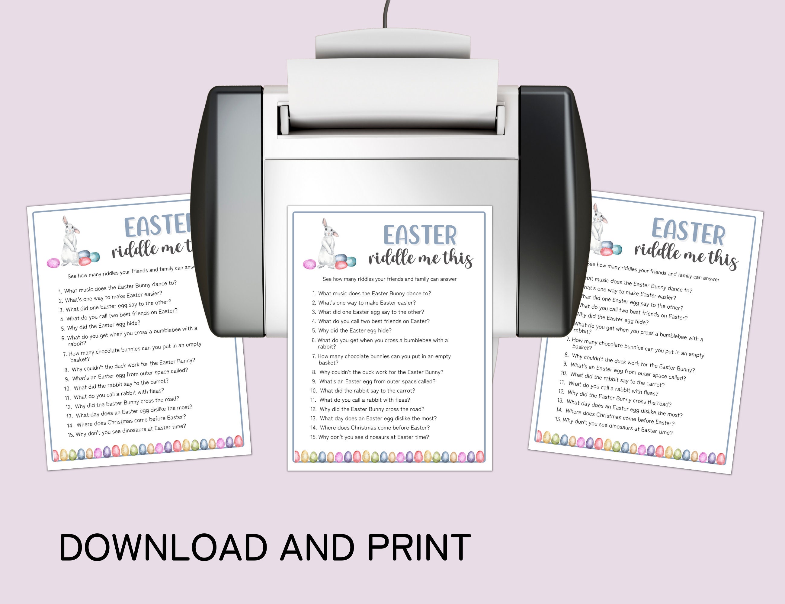 Easter Riddles Game, Printable Easter Party Game for Kids, Riddle Me ...