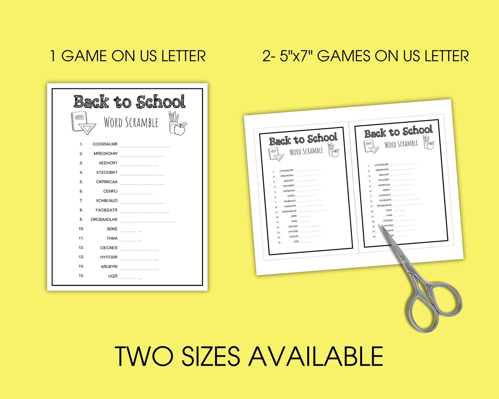 Back to School Word Scramble Game, First Week Classroom Activity Word ...