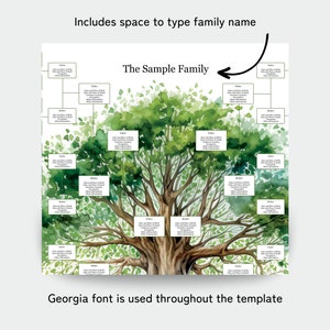 Family Tree Template 9 Generation, Family Tree Chart, 36x48" Poster ...