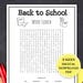Back to School Word Search Game, First Week Classroom Activity Word ...