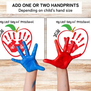 Last Day of Preschool Handprint Art, Keepsake Gift, Last Day of School ...