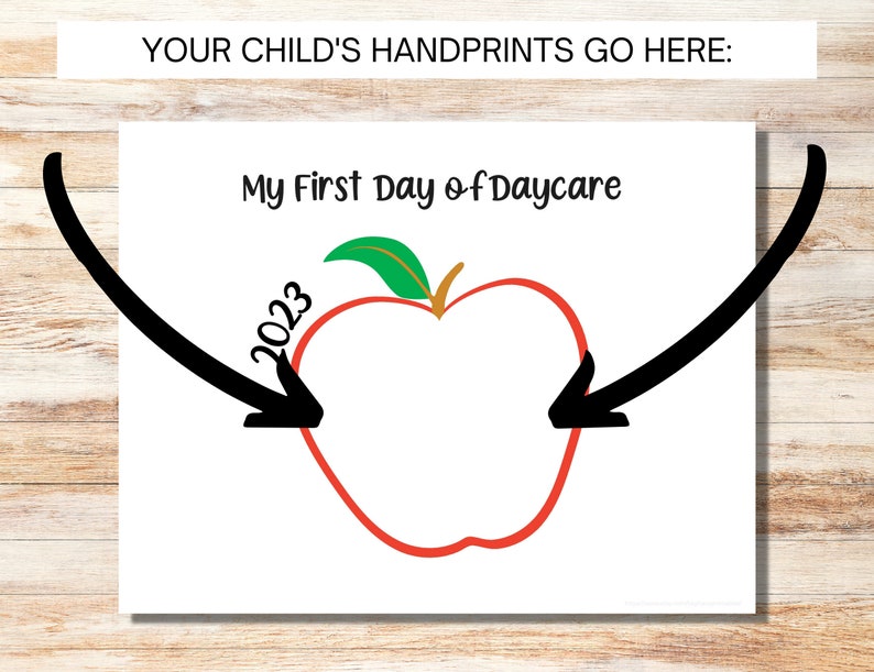 First Day of Daycare Handprint Art First Day of School - Etsy