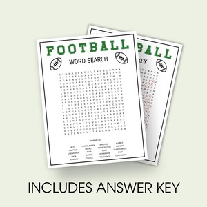 Football Word Search Game, Football Theme Party Games, Birthday Party ...