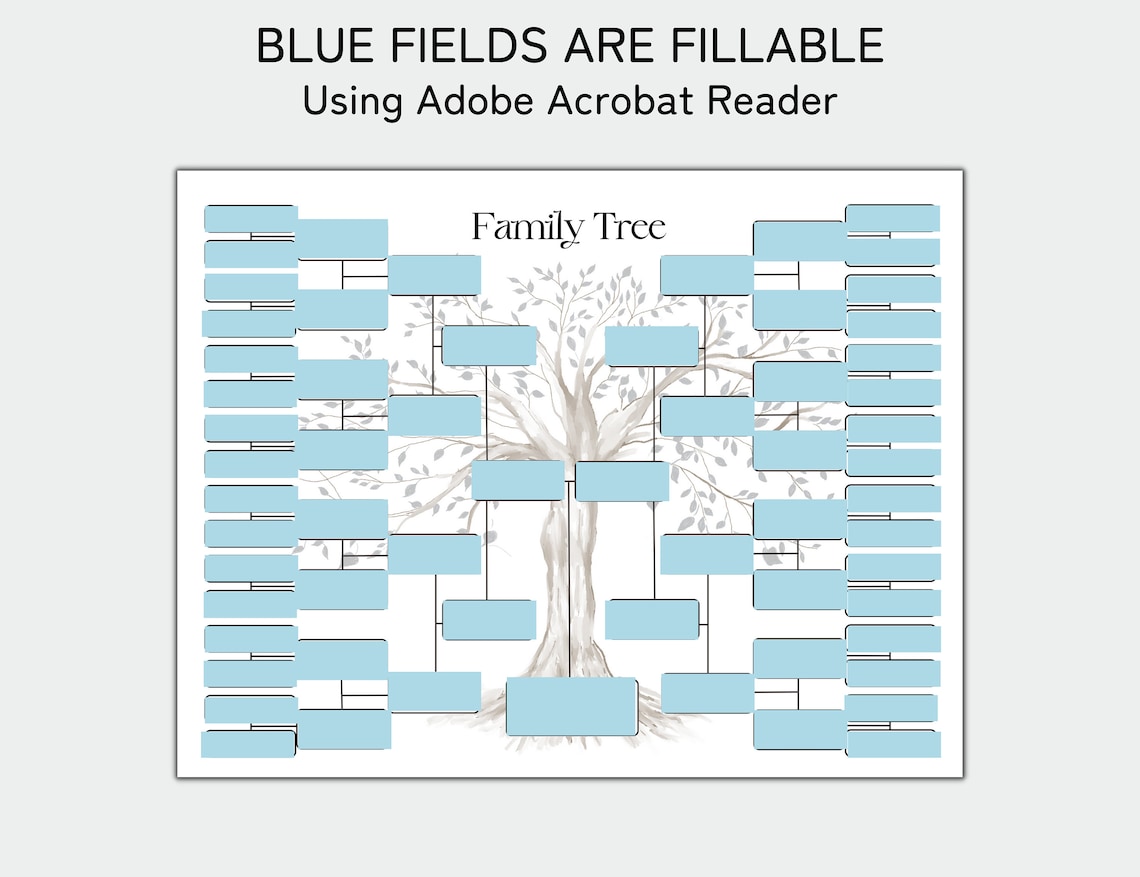 Family Tree Template 6 Generation, Family Tree Chart, Printable Family ...