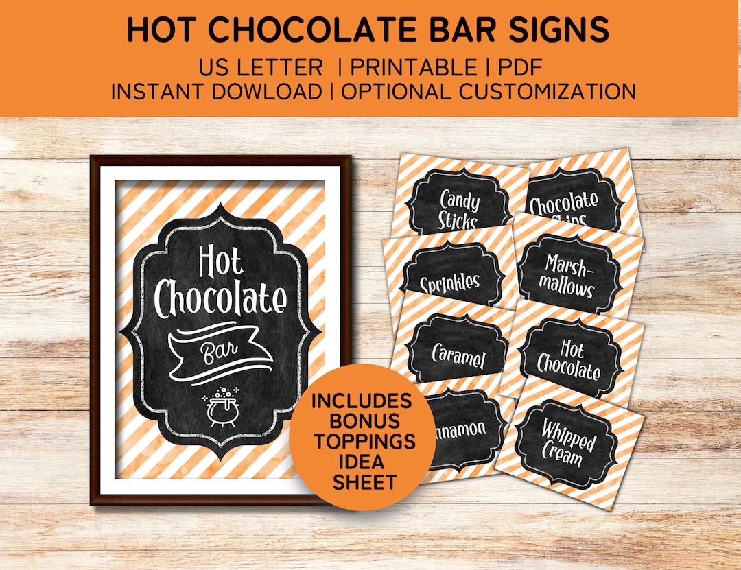 Halloween Hot Chocolate Bar Sign and Labels for Hot Cocoa Bar ...