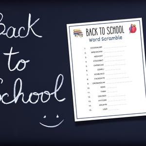 Back to School Word Scramble Game, First Week Classroom Activity Word ...