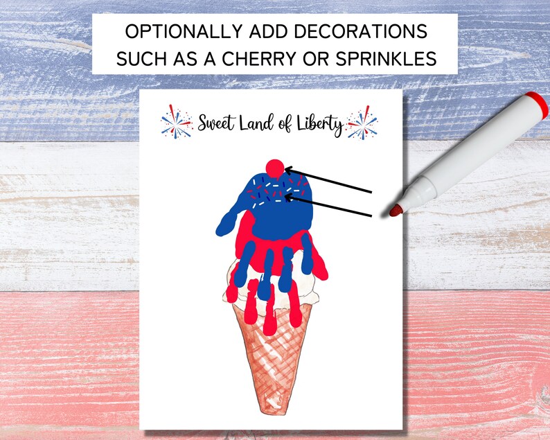 Fourth of July Handprint Art Bundle, Printable Summer Keepsake ...
