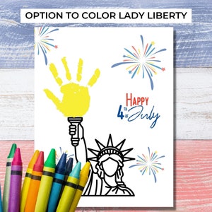 Fourth of July Handprint Art, Printable Summer Keepsake, Statue of ...