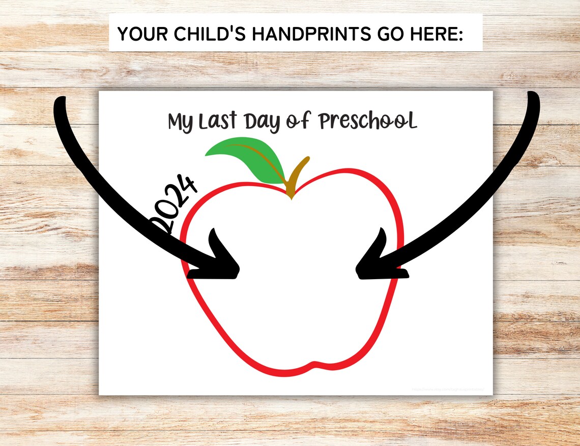 Last Day of Preschool Handprint Art, Last Day of School, Handprint ...