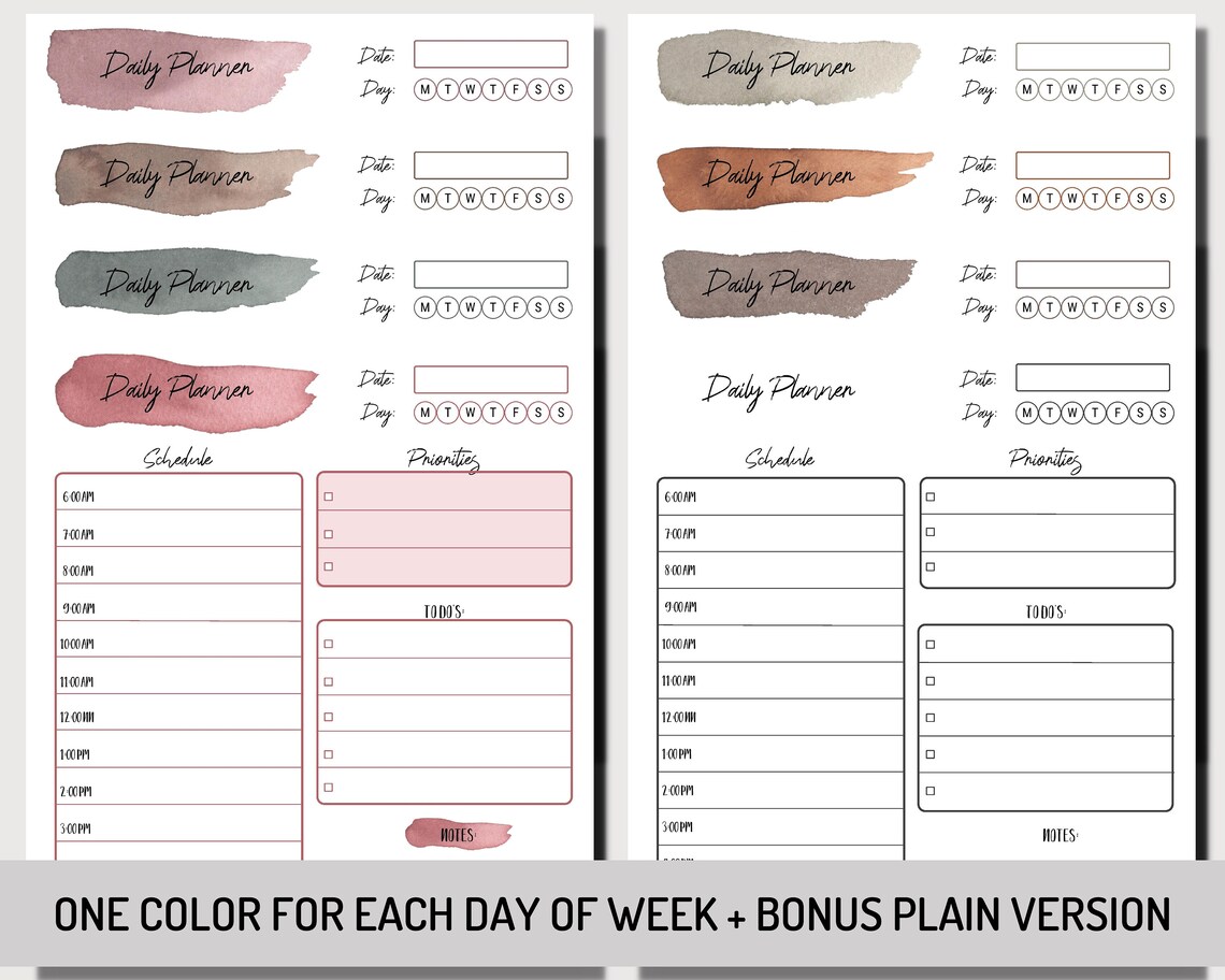 Daily Planner and AM/PM Journal Printable Daily to Do List | Etsy
