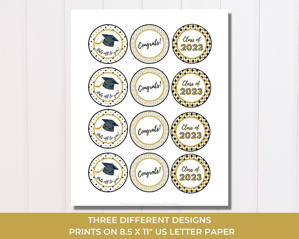 Printable Graduation Cupcake Toppers, 2023 Graduation Party Decorations ...