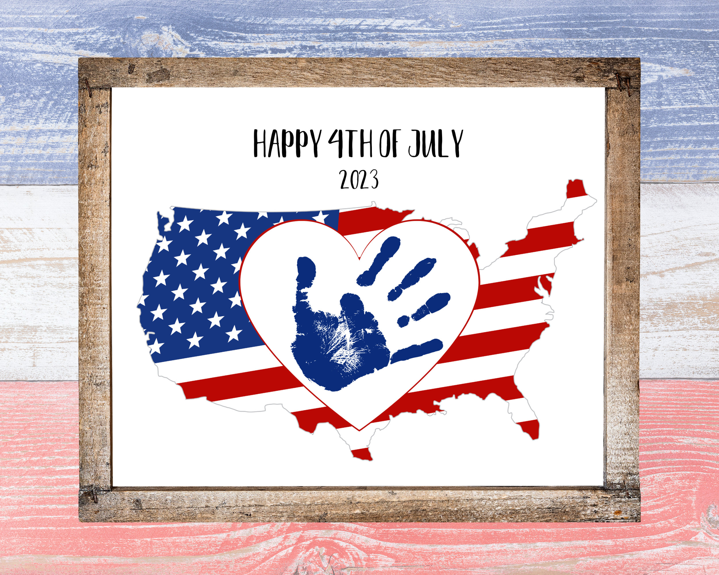 Fourth of July Handprint Art, Printable Summer Keepsake, American Flag ...